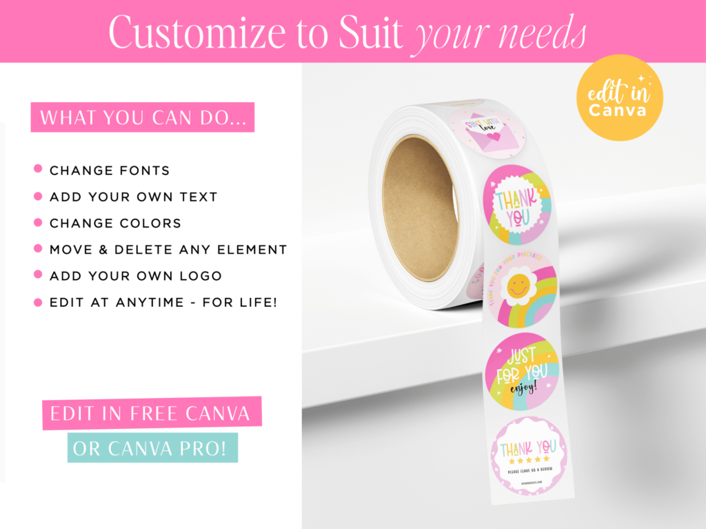 Printable Package Sticker Template • Macarons and Mimosas